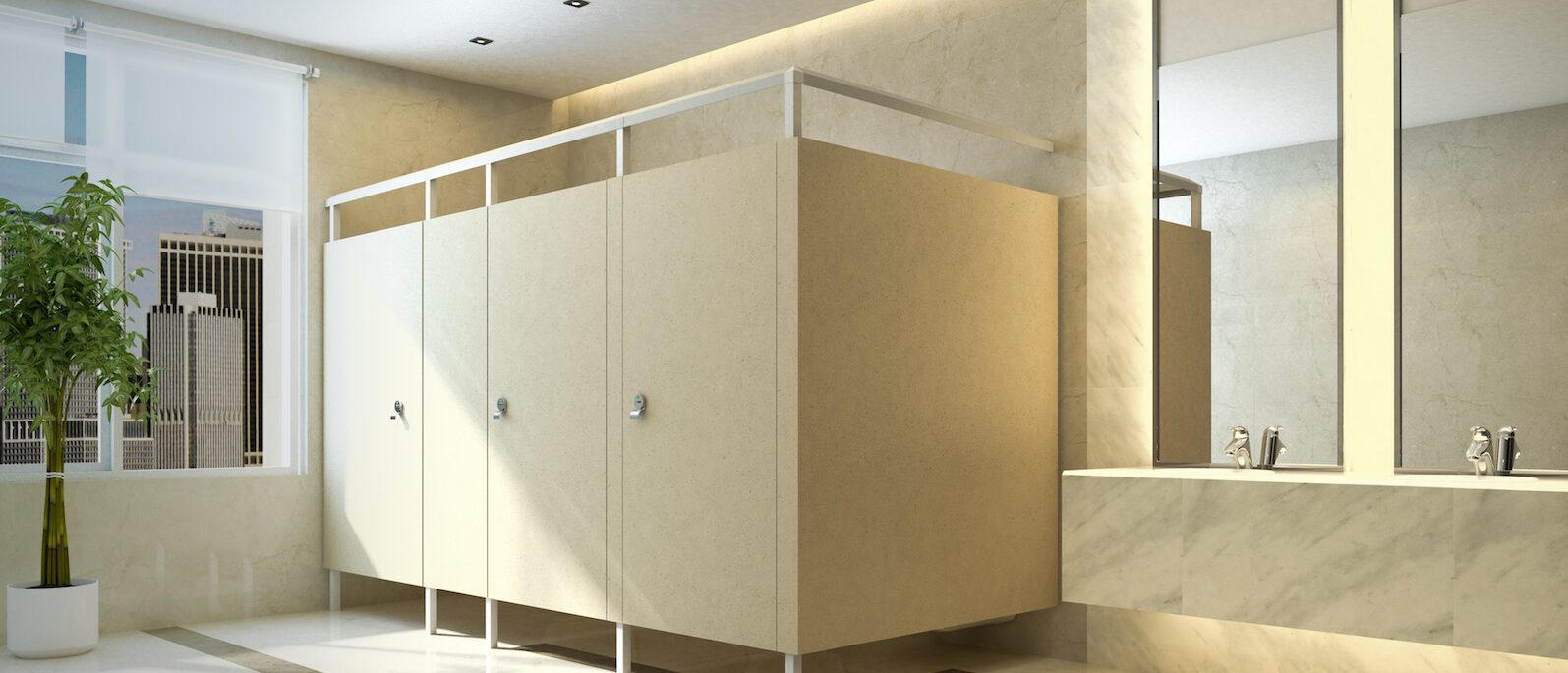 Overhead-Braced Toilet Partitions | GSParcel Facility Solutions|